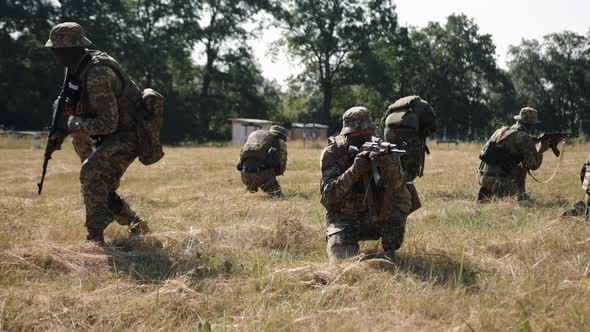 Military Special Forces Unit's Attack on Enemy Soldiers Armed with ...