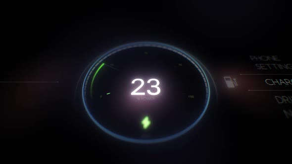 Car Charging Level Dashboard Indicator, Motion Graphics | VideoHive