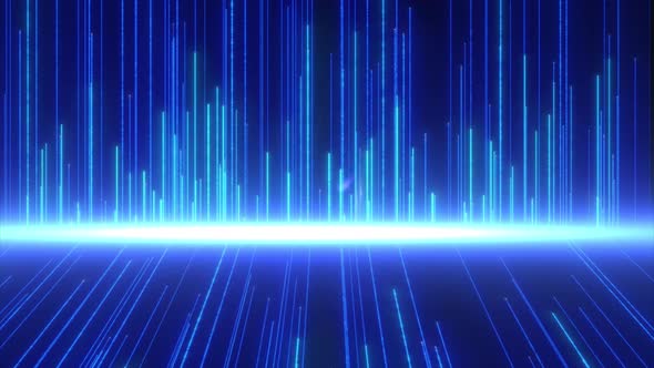 Abstract glowing Particle Lines Rising on dark background. Blue ...