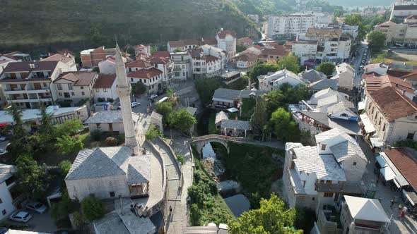 Mostar City Settlement Aerial, Stock Footage | VideoHive