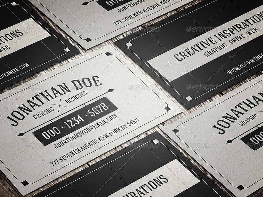 Retro Business Card, Print Templates | GraphicRiver