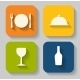 Modern Flat Food Icon Set for Web or Mobile Application, Vectors ...