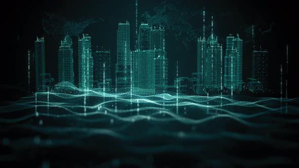 City Digital Data Wave, Motion Graphics | VideoHive