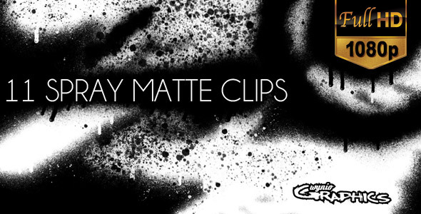 11 Spray Matte Clips, Motion Graphics | VideoHive