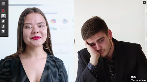 Online Meeting Boring Interview Business Colleague, Stock Footage ...