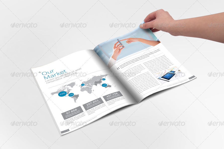 Sharp and Clean Annual Report Brochure, Print Templates | GraphicRiver