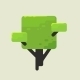 Illustration of a Square Tree with Green Foliage, Vectors | GraphicRiver