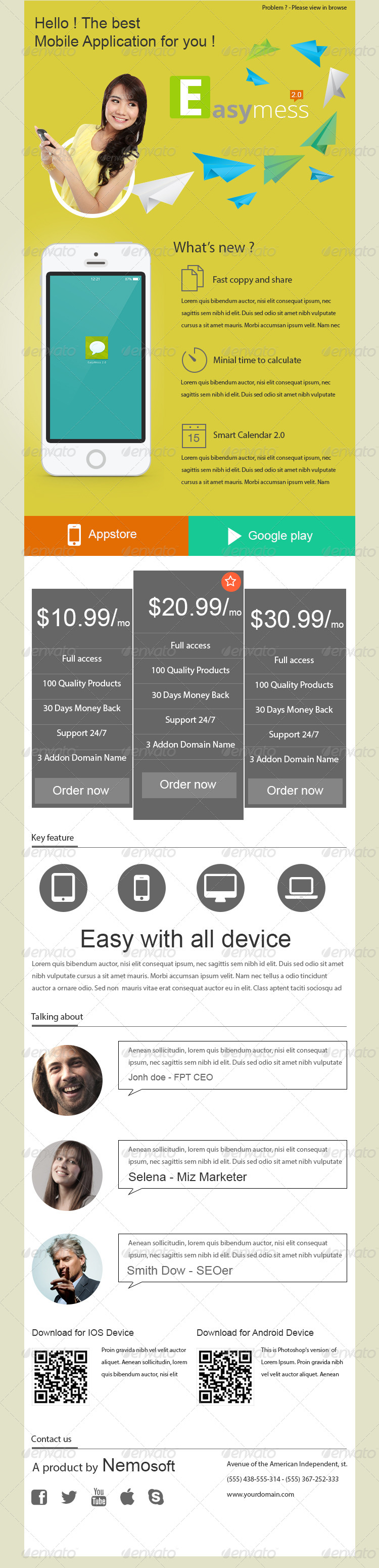Mobile App Email Letter PSD Template, Web Elements | GraphicRiver