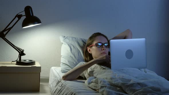 Female Serf Internet Late Night, Stock Footage | VideoHive