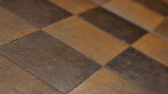 Ancient chess set table rows and columns close-up 4K 2160p 30fps ...