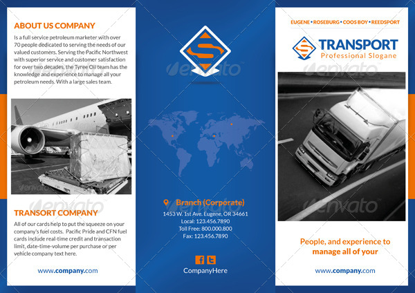 Transport Tri-Fold Templates, Print Templates | GraphicRiver