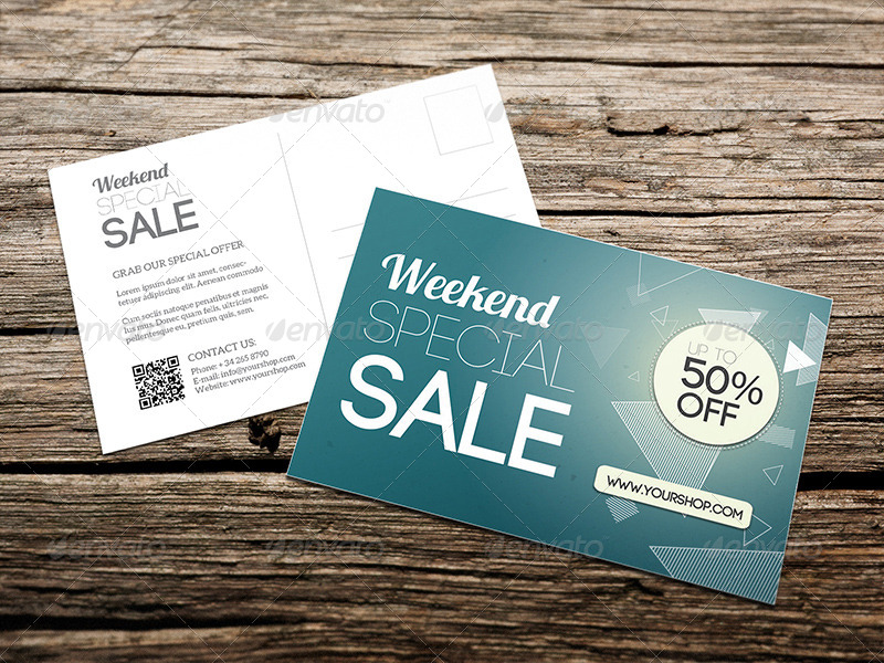 Weekend Sale Postcard/Mailer, Print Templates | GraphicRiver