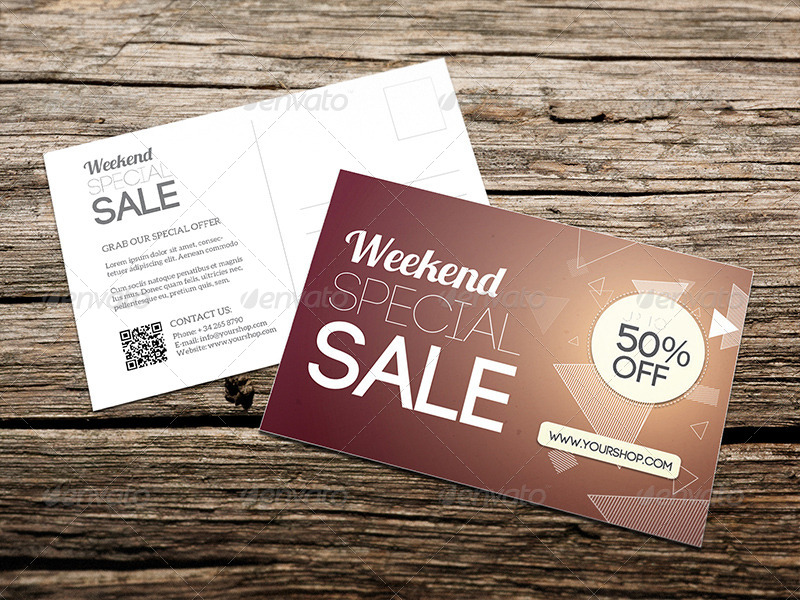 Weekend Sale Postcard/Mailer, Print Templates | GraphicRiver