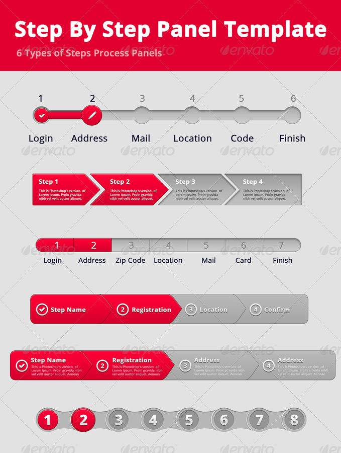 Step By Step Panel Templates Superpack, Web Elements | GraphicRiver