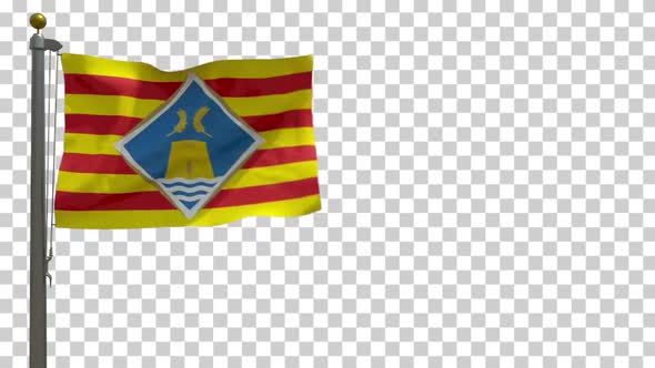 Formentera Flag (Spain) on Flagpole with Alpha Channel - 4K, Motion ...