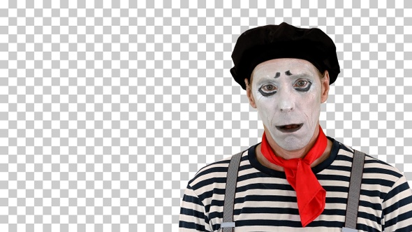 Mime pretending to be drunk in a bar, Alpha Channel, Stock Footage