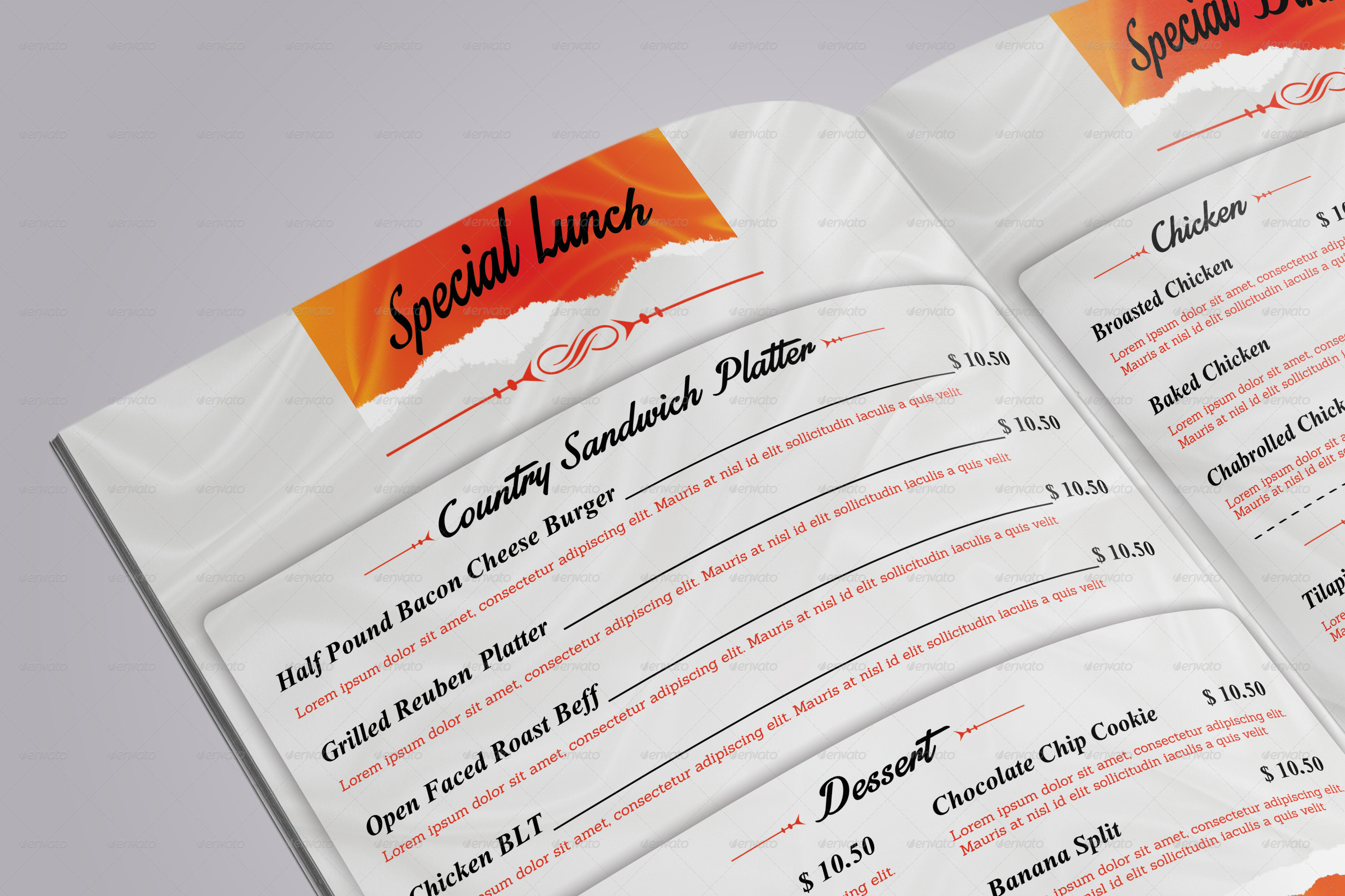 Restaurant Menu With Business Card Included, Print Templates | GraphicRiver