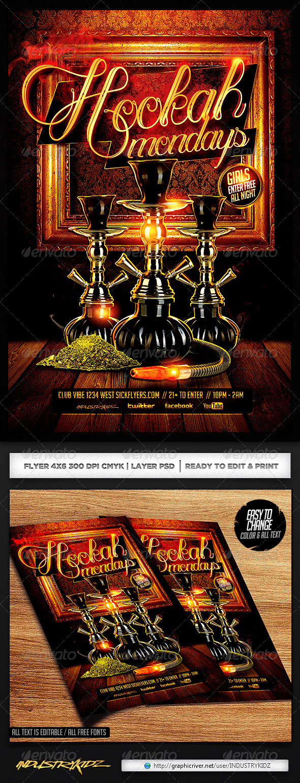 Hookah Flyer Template PSD by INDUSTRYKIDZ | GraphicRiver