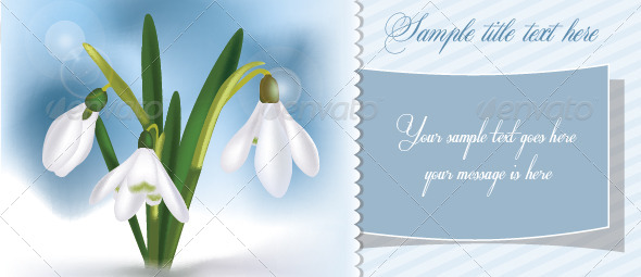 Snowdrops Spring Card by elladesign | GraphicRiver