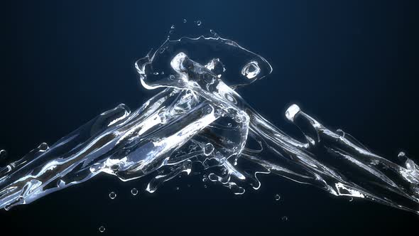 Collision Of Two Water Streams, Motion Graphics | VideoHive