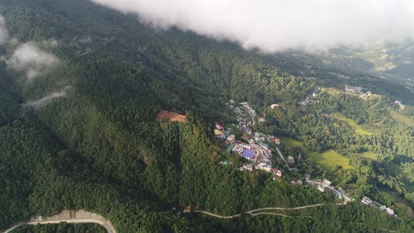Rumtek Monastery area in Sikkim India seen from the sky, Stock Footage