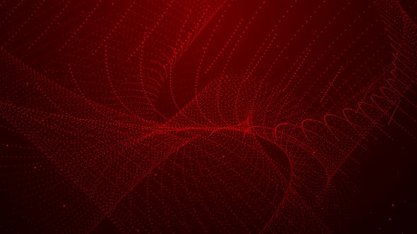 Red Color New Digital Particle Line Animated Background, Motion Graphics