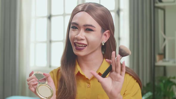 Influencer Transgender Woman Blogger Talks About Makeup. Blogger Talks ...