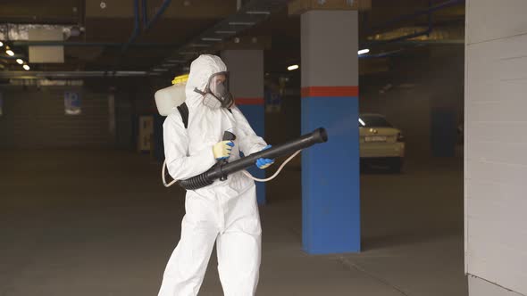 Disinfector Hazmat Suit Working Pressure Washer Sanitizer Outdoors ...