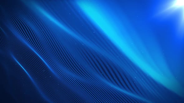 Abstract particle wave blue color wave flowing particles light , Motion ...
