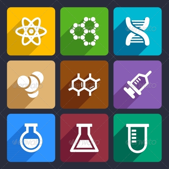 Chemical Flat Icons Set 50 by In-Finity | GraphicRiver