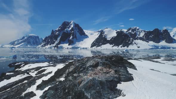 Antarctica Mountain Continent Scenery Aerial View, Stock Footage ...