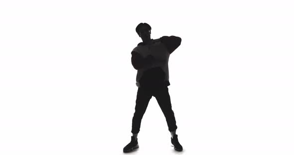 Dancer Silhouette Freestyle Breakdance Shadow Guy, Stock Footage ...
