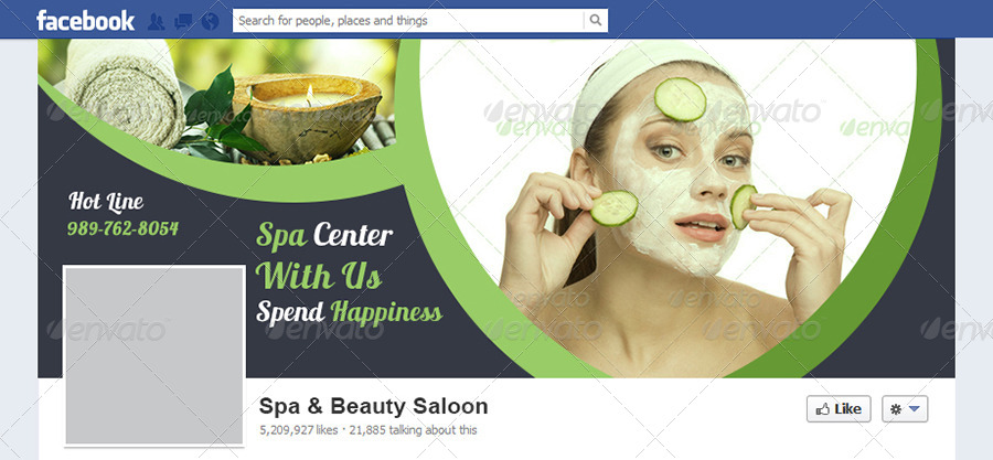 Spa & Beauty Saloon FB Timeline Bundle | Volume 2, Web Elements ...