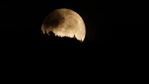 Moon with Clouds at Night Sky Over Mountain Forest Mystical and Mystery ...