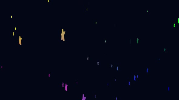Animation of glowing multi coloured stars twinkling and falling in ...