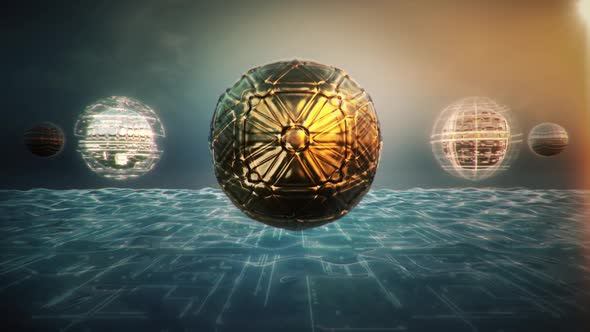 Animated spheres loop with transparent background, Motion Graphics