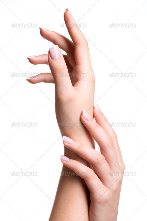 Beautiful woman's hands with beautiful nails Stock Photo by valuavitaly