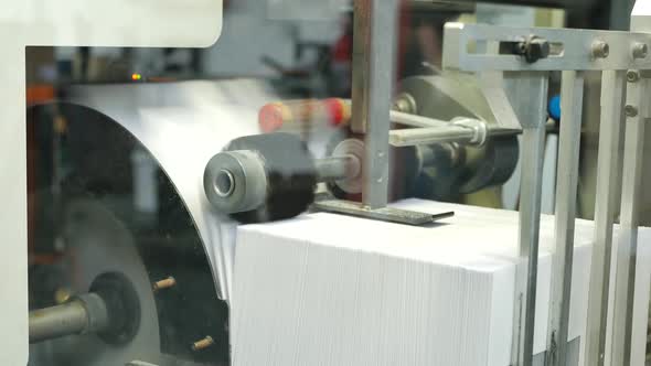 Industrial process of making envelopes in a factory, Stock Footage