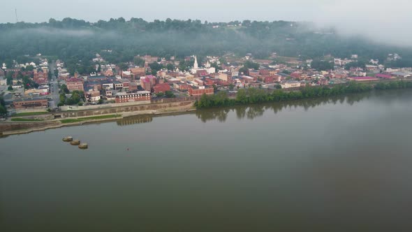 Maysville, Kentucky historic downtown along the Ohio River with the ...