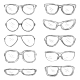 Vector Set of Sketch Eyeglass Frames, Vectors | GraphicRiver
