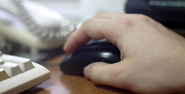 Office Worker Using Computer Mouse, Stock Footage | VideoHive