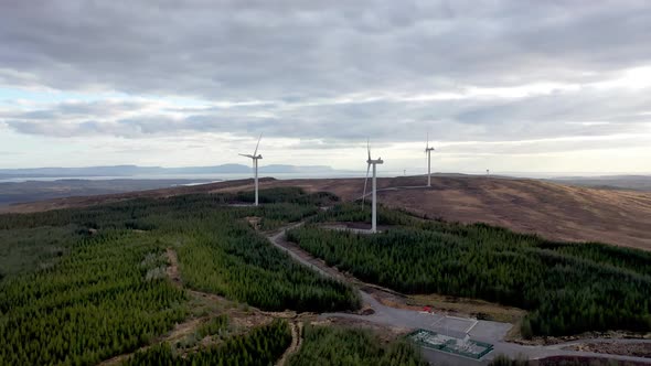 Aerial View of the Clogheravaddy Wind Farm in County Donegal - Ireland ...