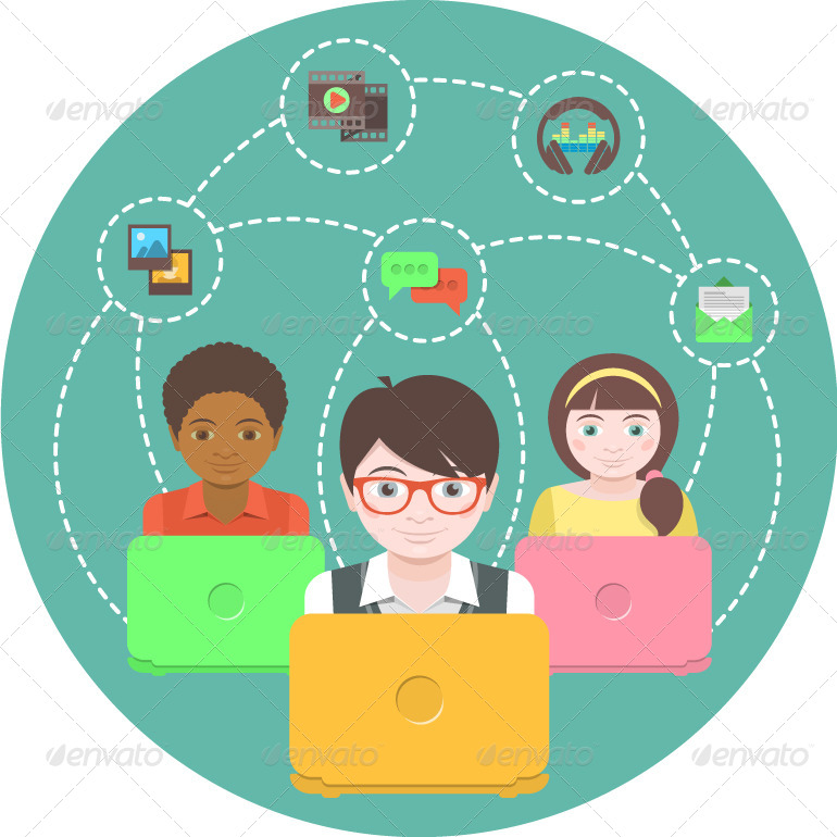 Kids Online, Vectors | GraphicRiver