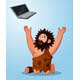Caveman Worshiping a Laptop, Vectors | GraphicRiver