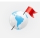 Earth Icon with Red Flag, Vectors | GraphicRiver