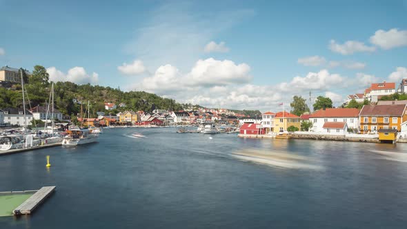 Beautiful Kragerø coastal town in Telemark, Norway, busy boats time ...