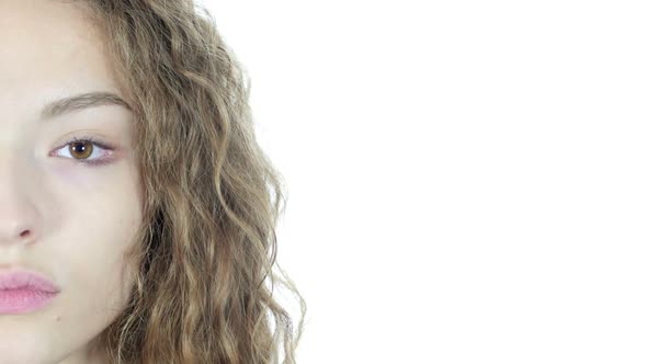 Close Up Of Half Woman Face, Stock Footage | VideoHive