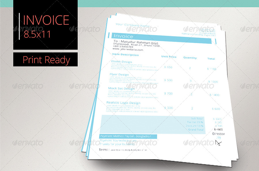Flat Invoices , Print Templates | GraphicRiver