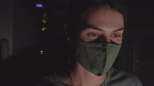 Female Programmer in Face Mask, Stock Footage | VideoHive