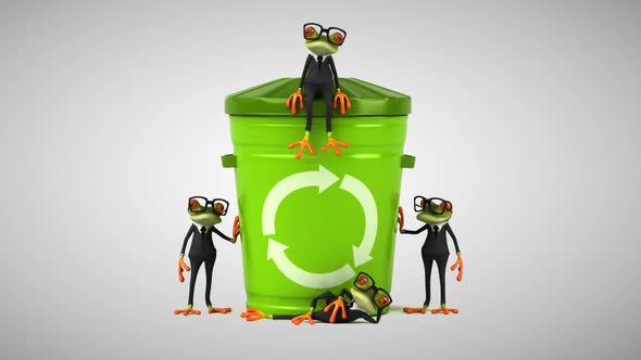 4 Frogs recycling trash, Motion Graphics | VideoHive
